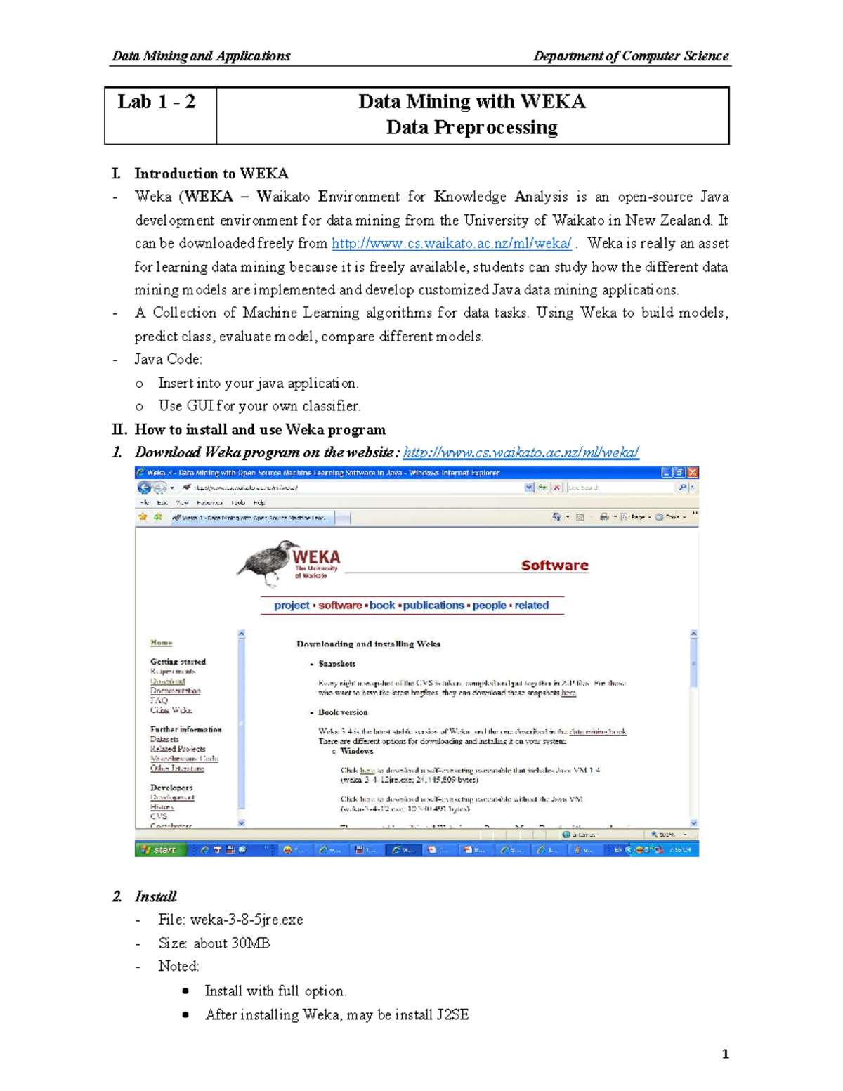 Lab1 2 - thông tin bài tập các lap môn Khai thác dữ liệu - Lab 1 - 2 Data Mining with WEKA Data ...