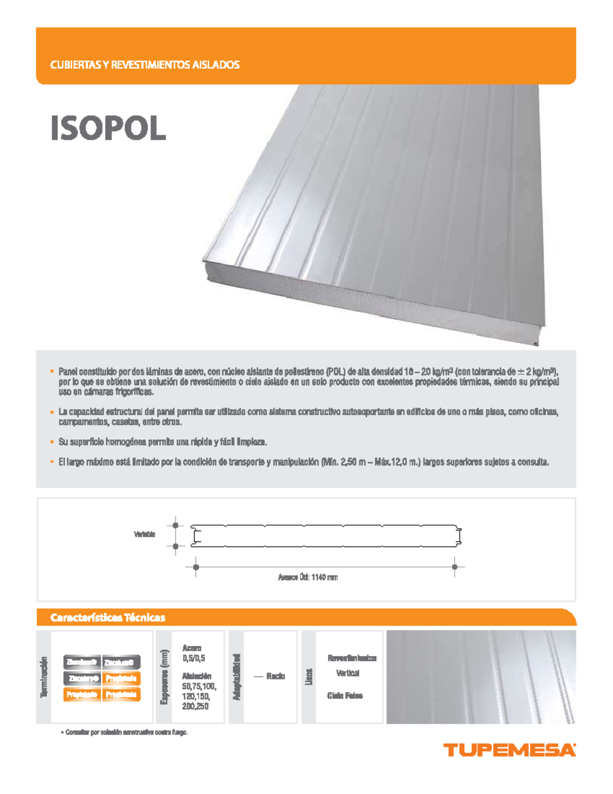 Panel Isopol - Tupemesa - Refrigeración y Aire Acondicionado - Studocu