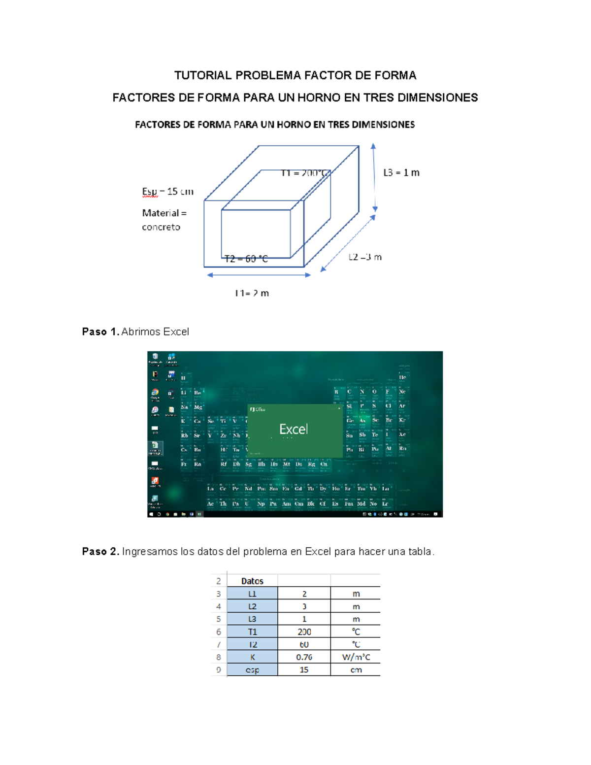 Tutorial Problema Factor DE Forma - TUTORIAL PROBLEMA FACTOR DE FORMA ...