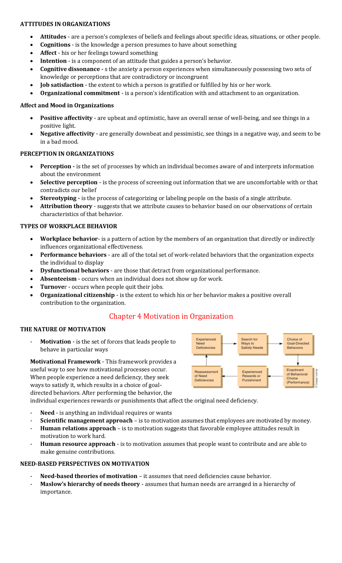 Human Behavior (chap 4 and 5) - ATTITUDES IN ORGANIZATIONS Attitudes ...