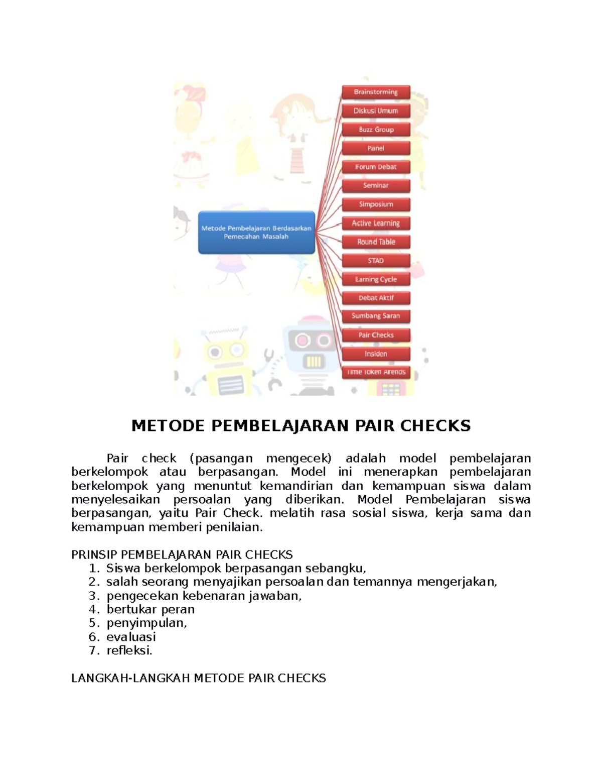 Metode Pembelajaran Pair Checks - METODE PEMBELAJARAN PAIR CHECKS Pair ...