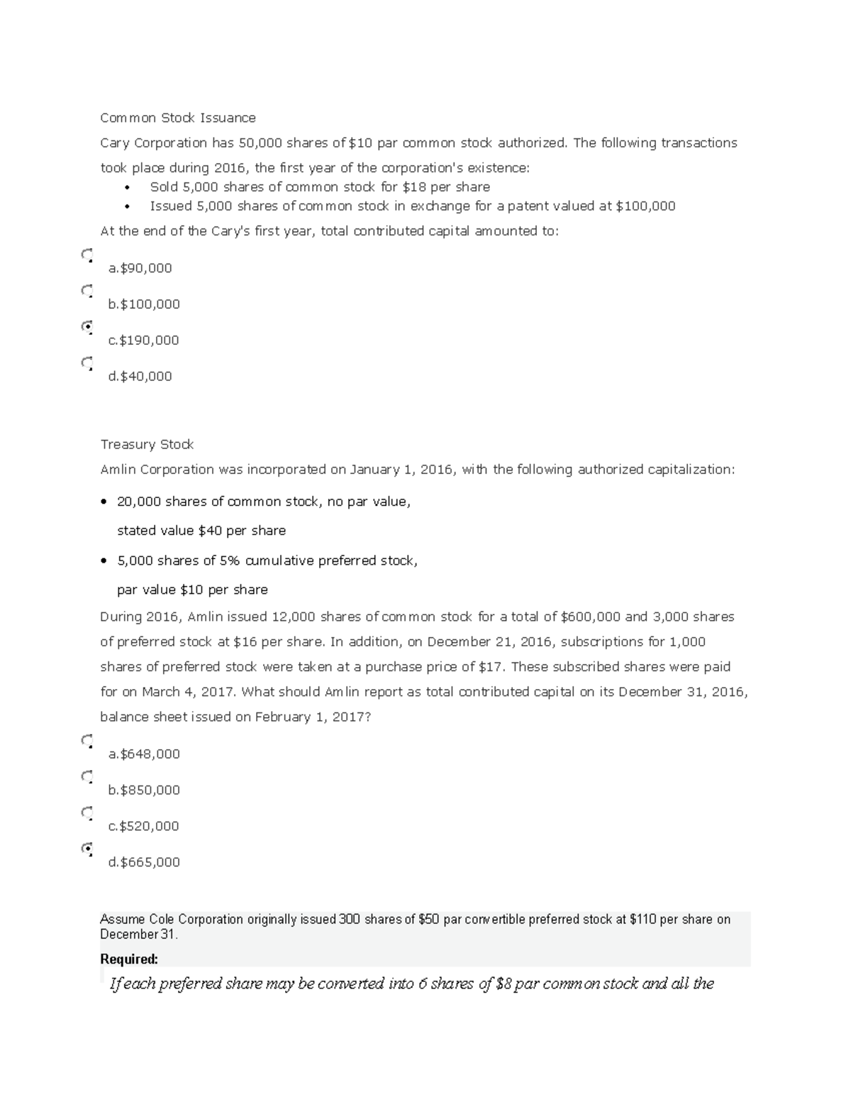 Homework 1-3 - lab 1-3 - Common Stock Issuance Cary Corporation has ...