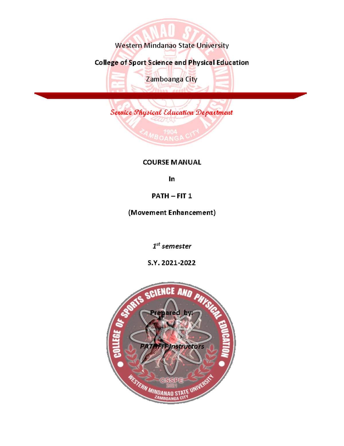 PE1- Lecture-1 - PE 101 - Western Mindanao State University College of ...