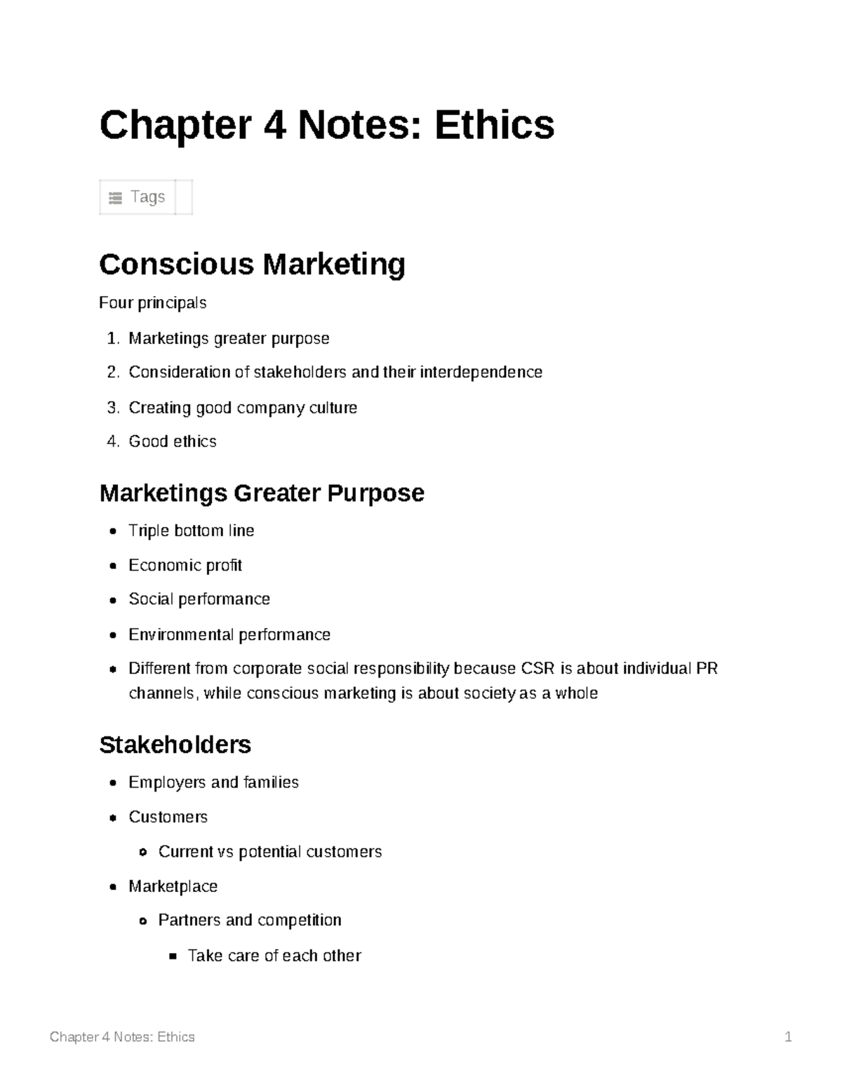 Chapter 4 Notes Ethics - Chapter 4 Notes: Ethics 1 Chapter 4 Notes ...