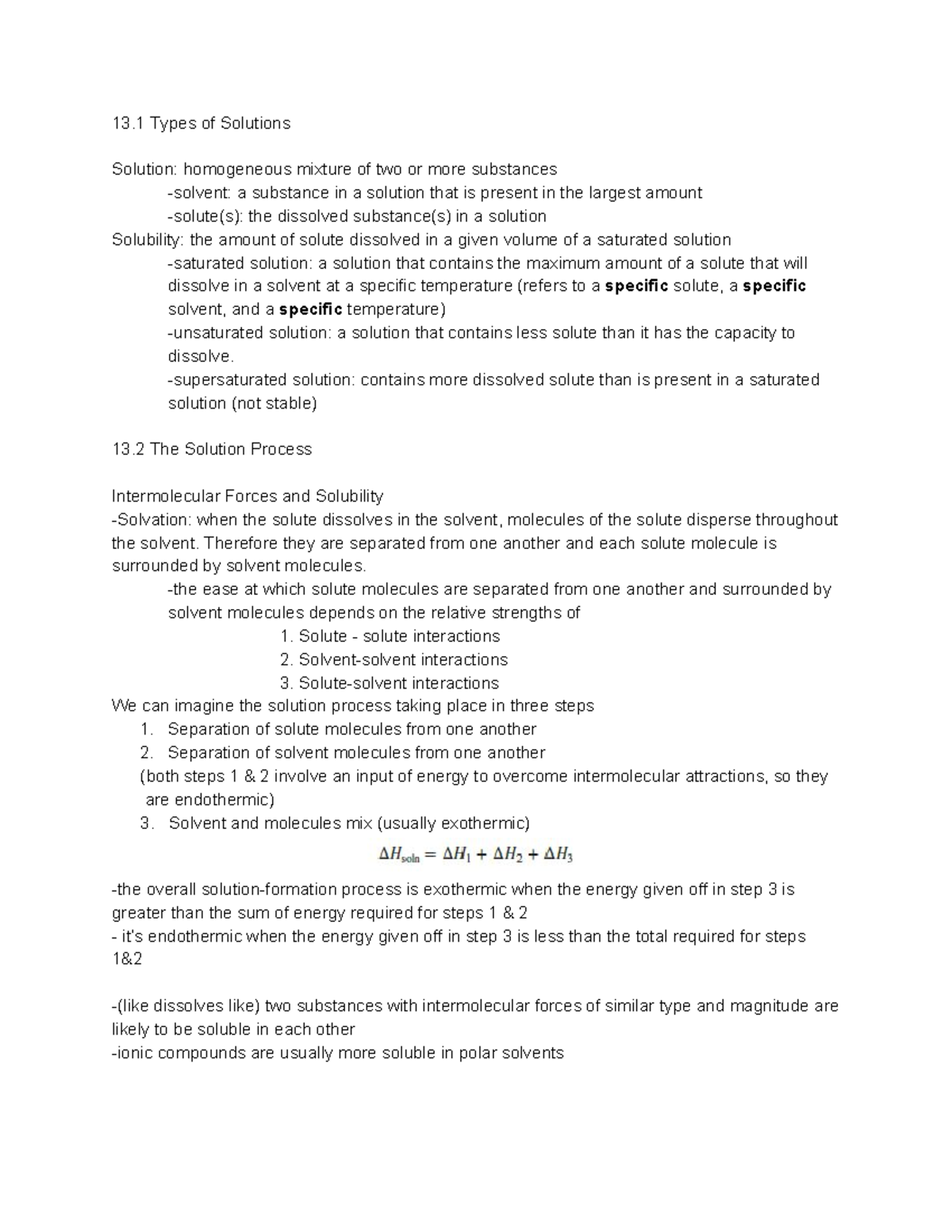 Chem_110_Test_2_Study_Guide - 13 Types of Solutions Solution ...