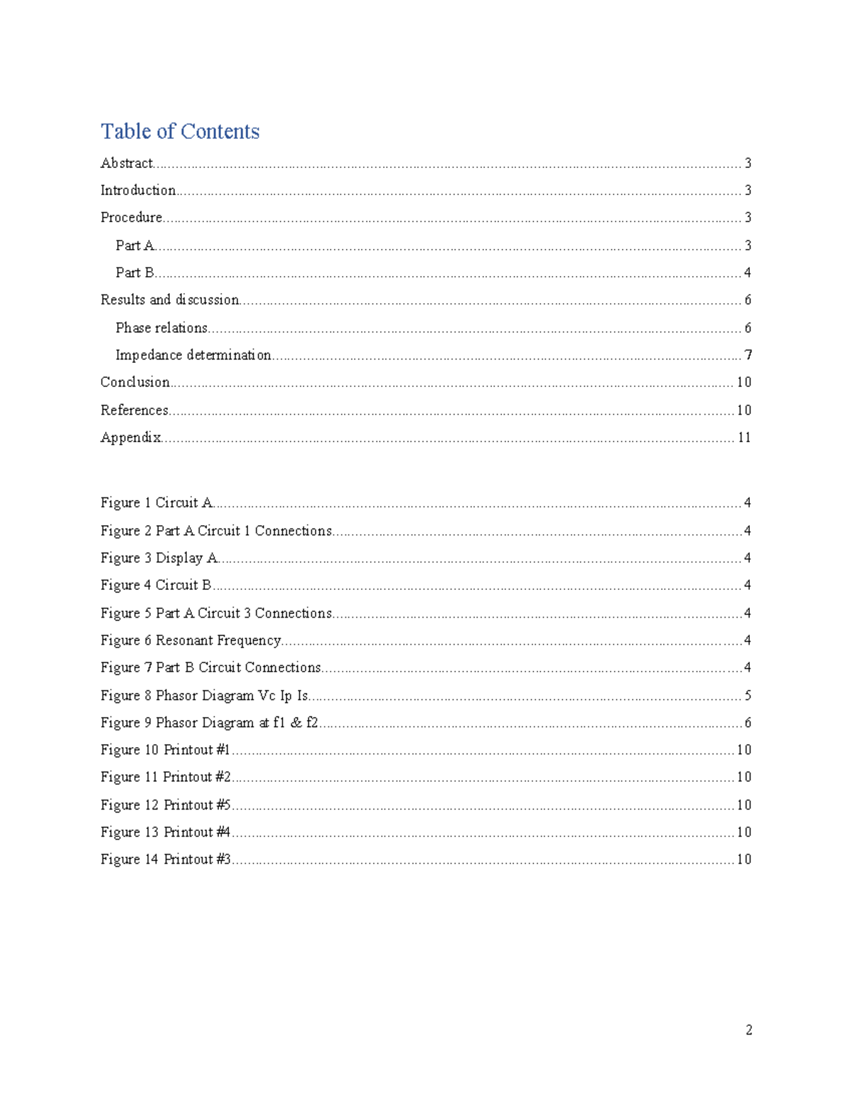 Lab report lm - Table of Contents Abstract This experiment aims to ...