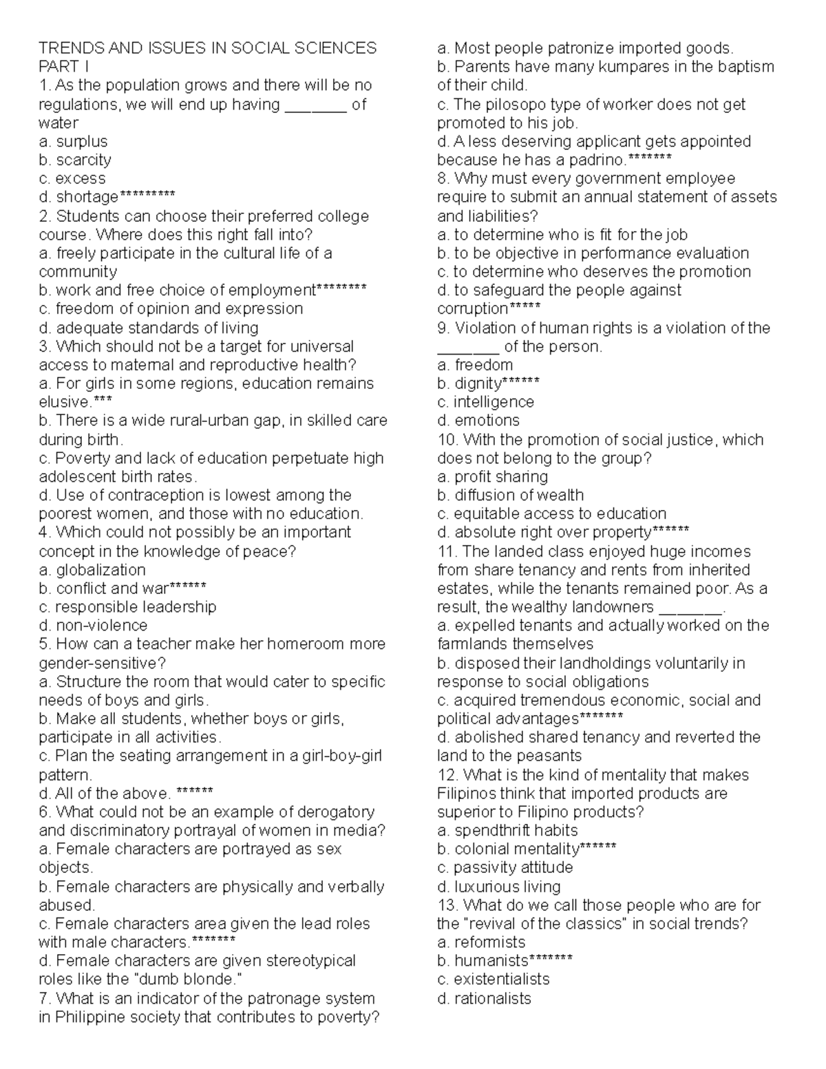 Social Sciences - Reviwer - TRENDS AND ISSUES IN SOCIAL SCIENCES PART I ...