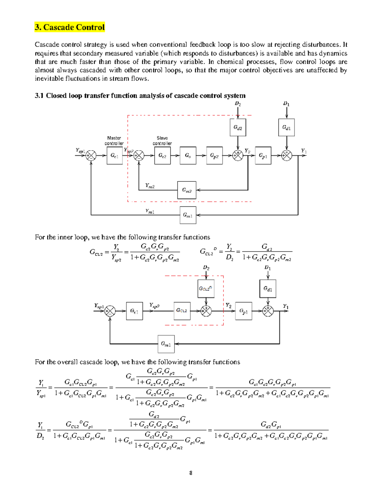 M9 cascade control - 3. Cascade Control Cascade control strategy is ...