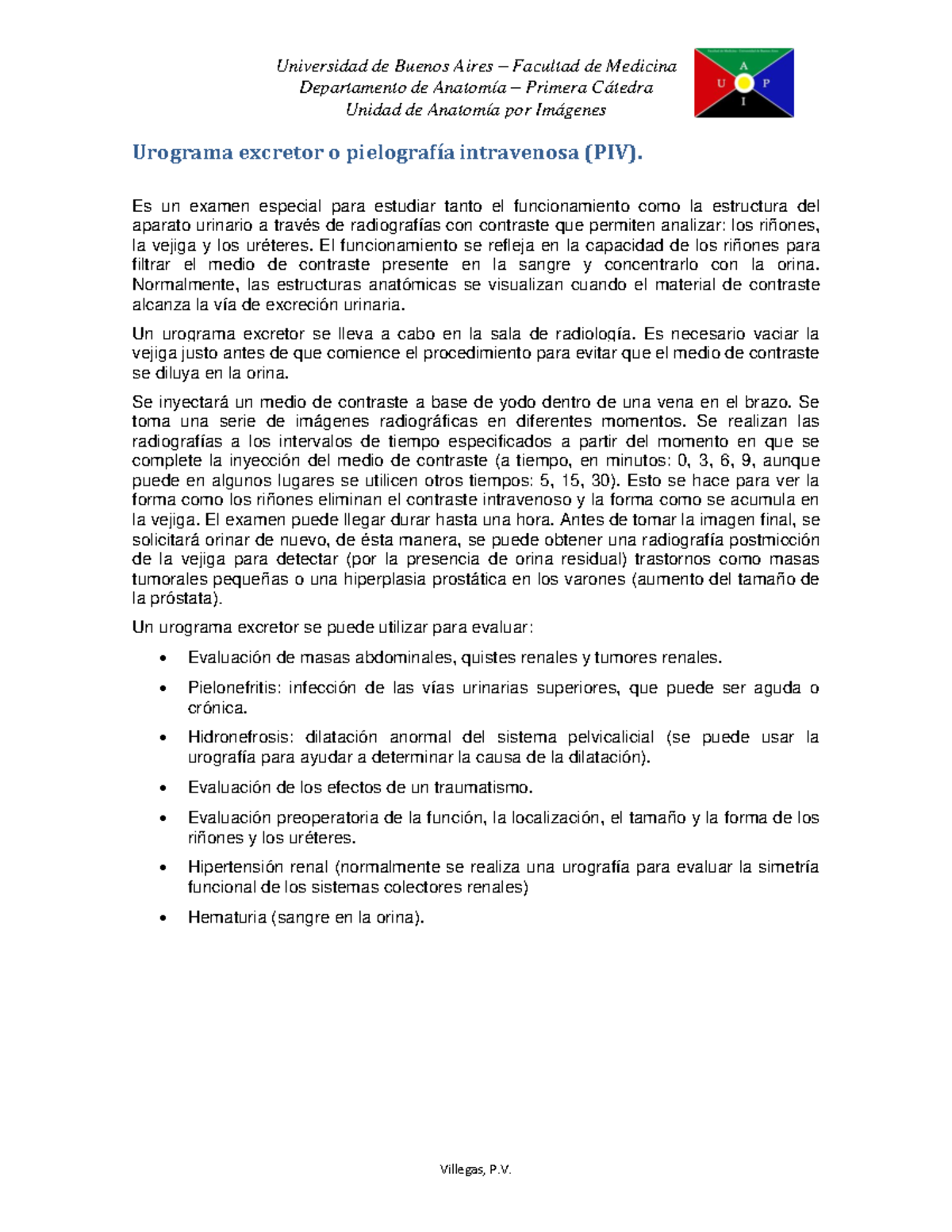 Mod B - TP 6 - Pielografía intravenosa - Universidad de Buenos Aires ...