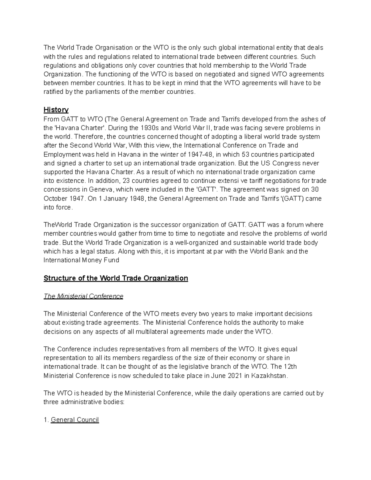 WTO - World Trade organisation - The World Trade Organisation or the ...