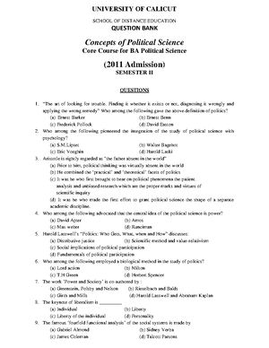 Politicalsciencesyllabus-2021 - Political Science Unit – I Political ...