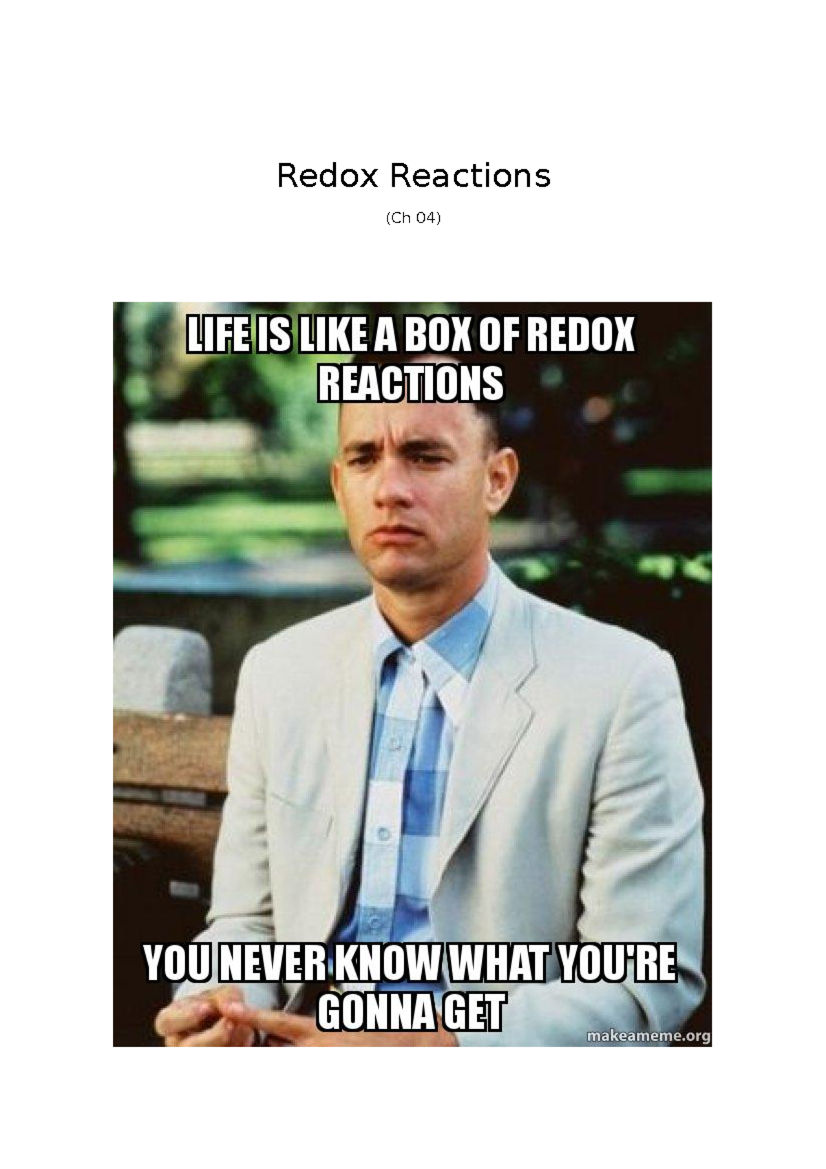 Ch 04 Redox reactions - Practice Exercises - Redox Reactions (Ch 04 ...