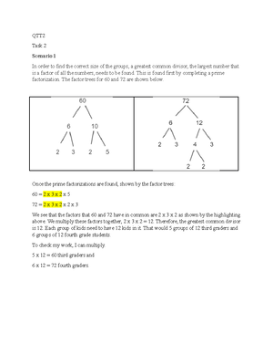 Task 1 - Task 1 - Kylie Wakefield Finite Math QTT Part 1: Computational Proficiency with Real ...