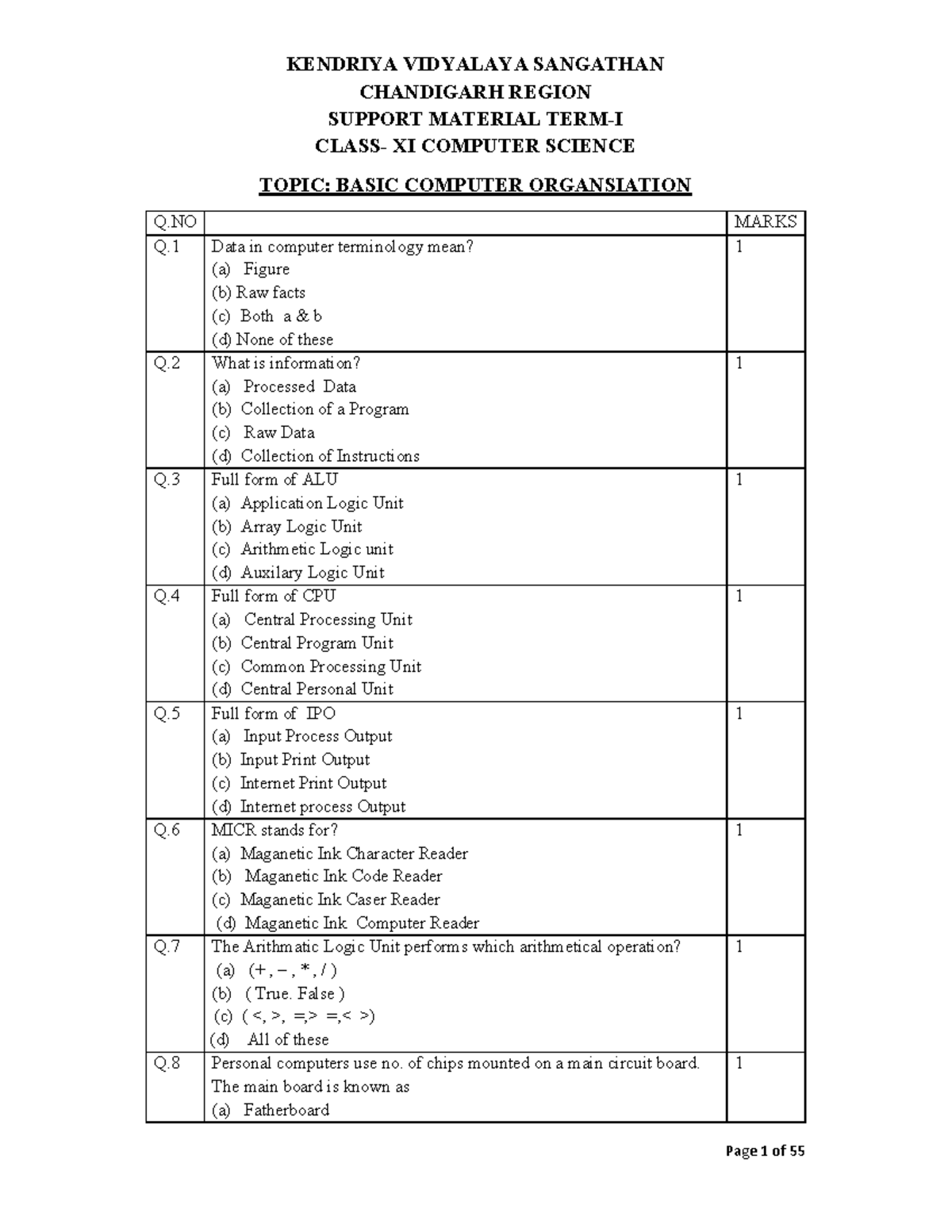 Support Material Term-I XI CS 2021 0 - KENDRIYA VIDYALAYA SANGATHAN ...