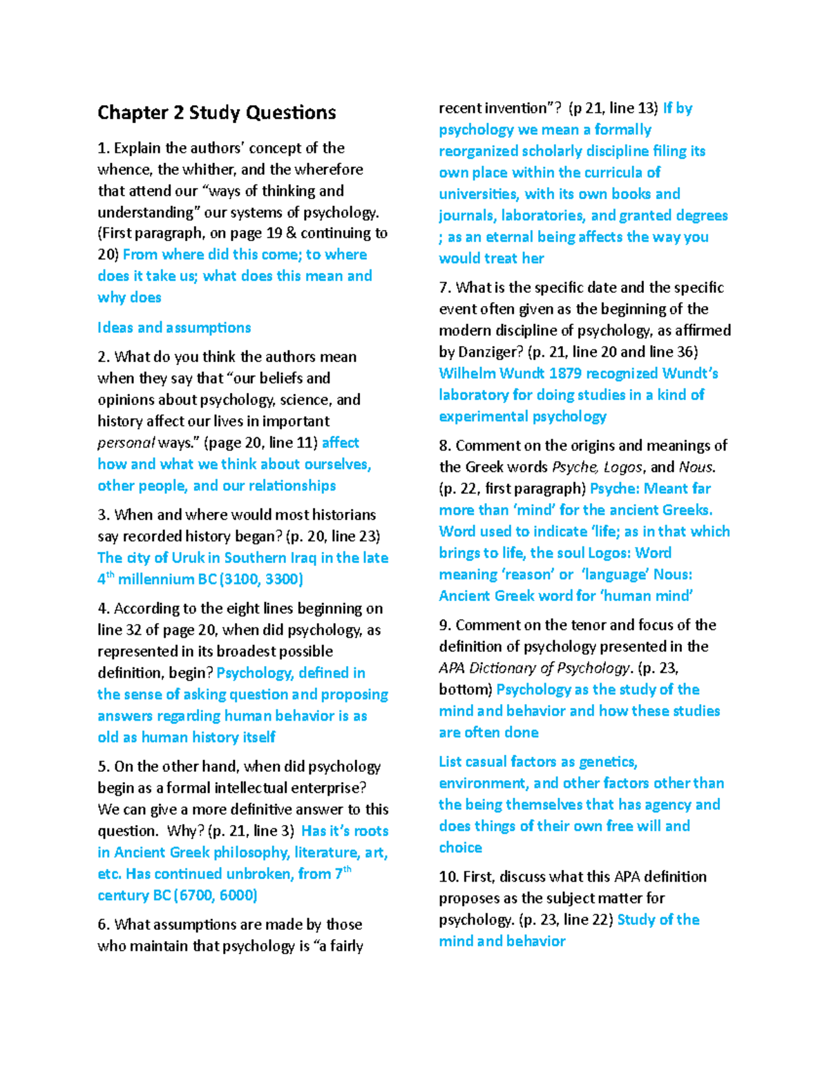 Chapter 2 Study Questions - Chapter 2 Study Questions Explain the ...