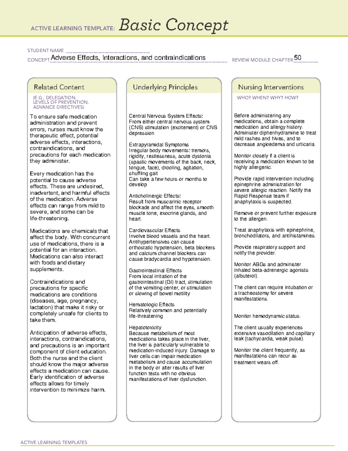 Practice B - NURS 4532 - ACTIVE LEARNING TEMPLATES Basic Concept ...
