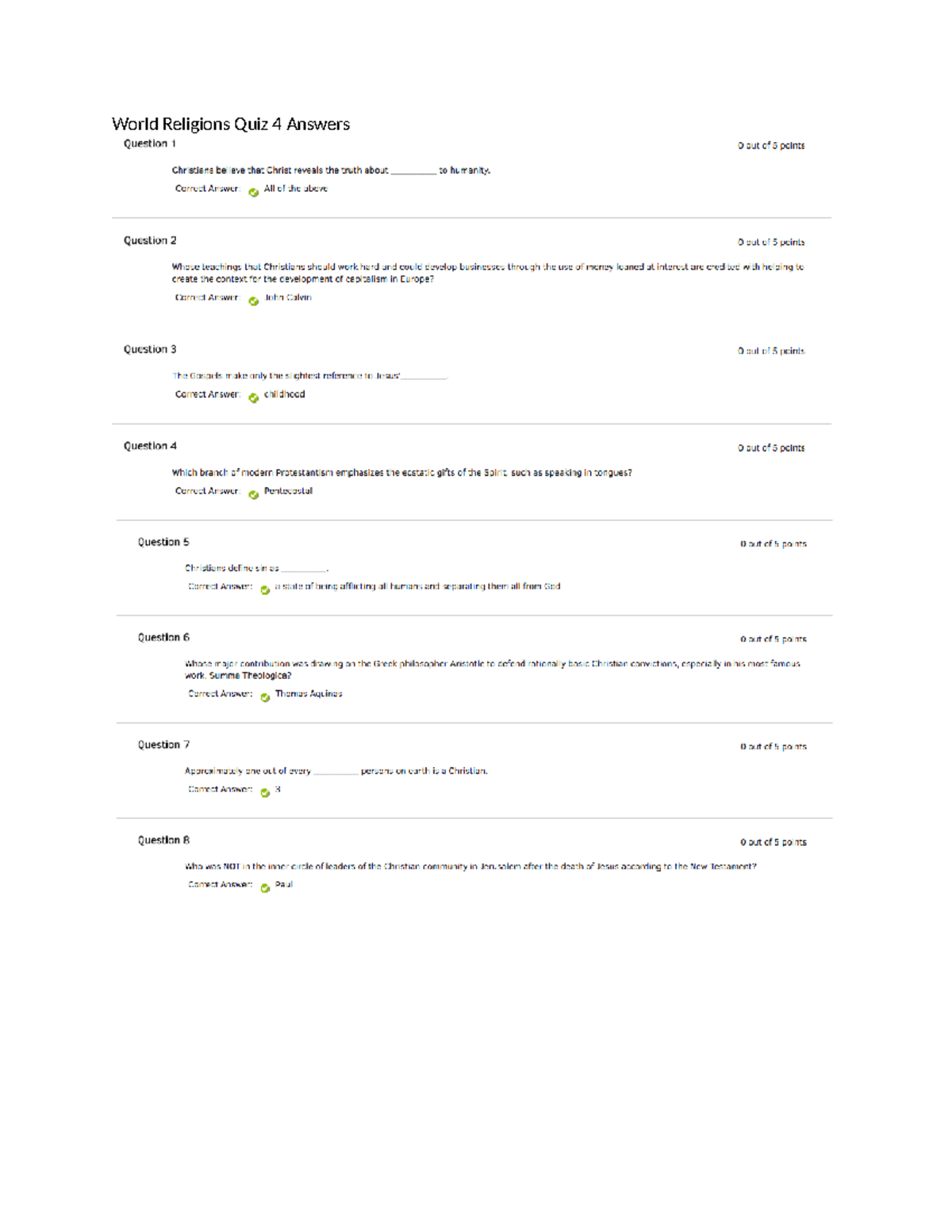 World Religions quiz 4 answers - GED5006 - World Religions Quiz 4 ...