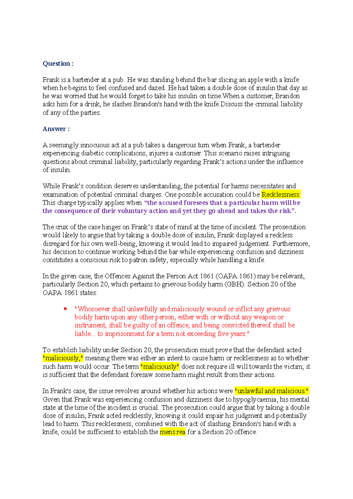 THE Criminals - some tutorial essay questions to help you understand ...