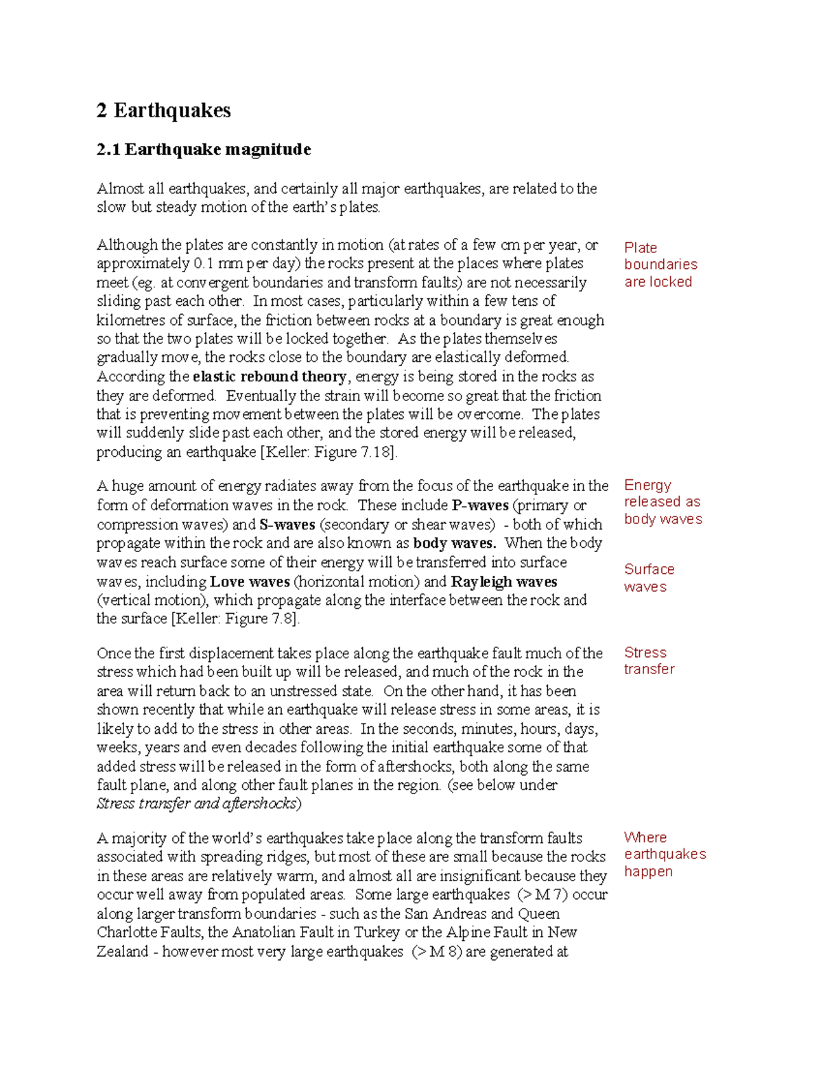 Unit2 - Lecture note unit2 - 2 Earthquakes 2 Earthquake magnitude ...