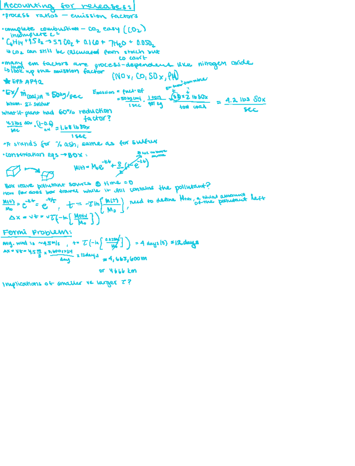 Lecture week notes 9-17, 19 - is complete combustion cozeasy CO Citi ...