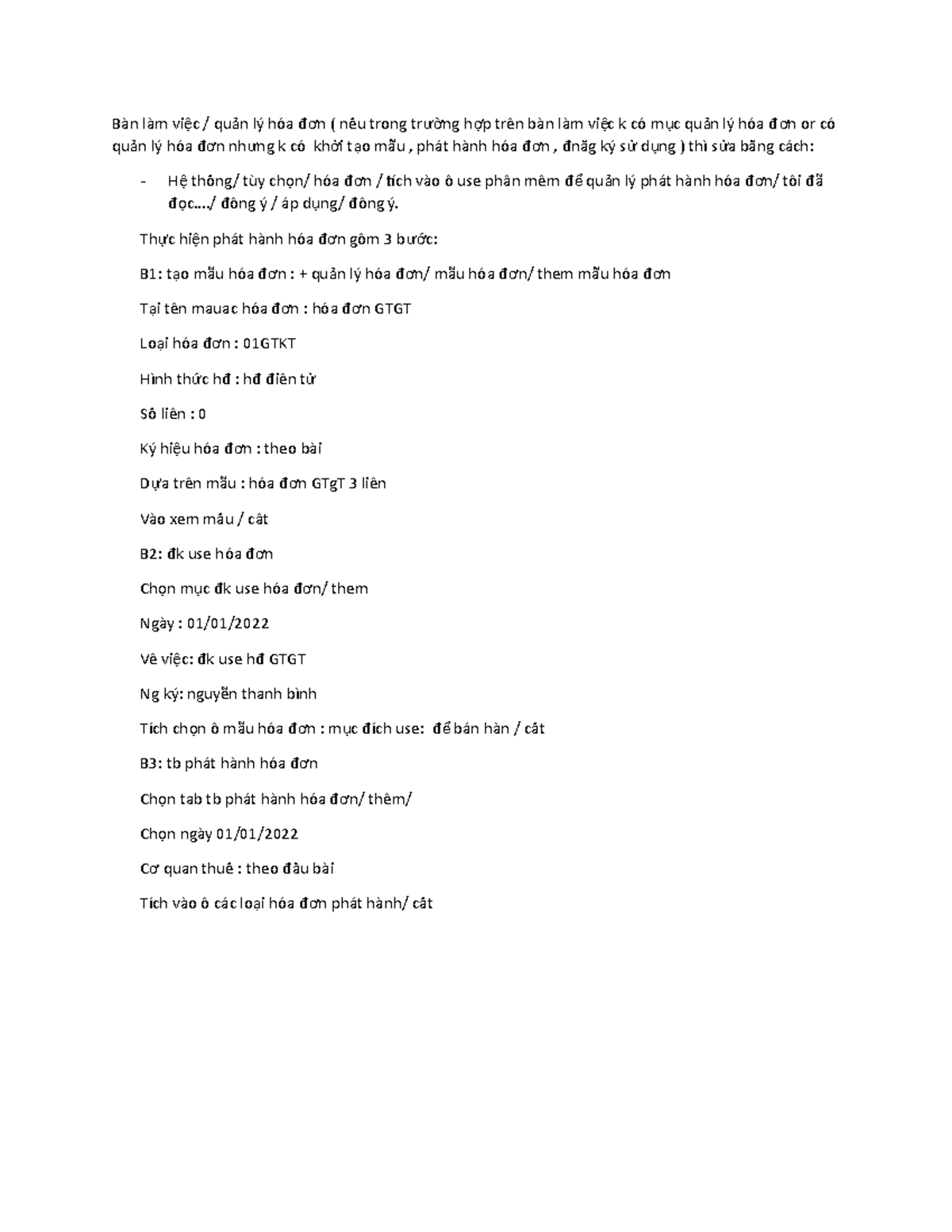Hđ - ugabmdld - Bàn làm vi c / qu n lý hóa đ n ( nếếu trong trệ ả ơ ường h p trến bàn làm vi c k ...
