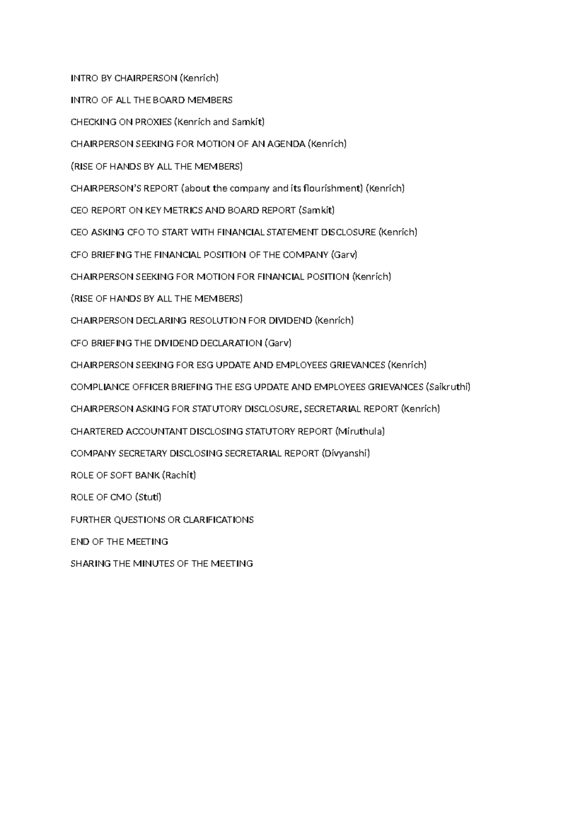 Outline of AGM - Summary Elements of Mercantile Law - INTRO BY ...