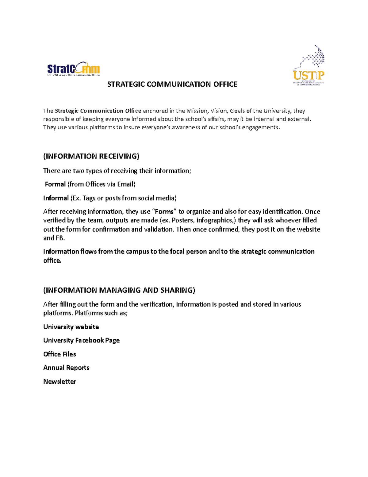 Group-2- Stratcomm - Office plan - STRATEGIC COMMUNICATION OFFICE The ...