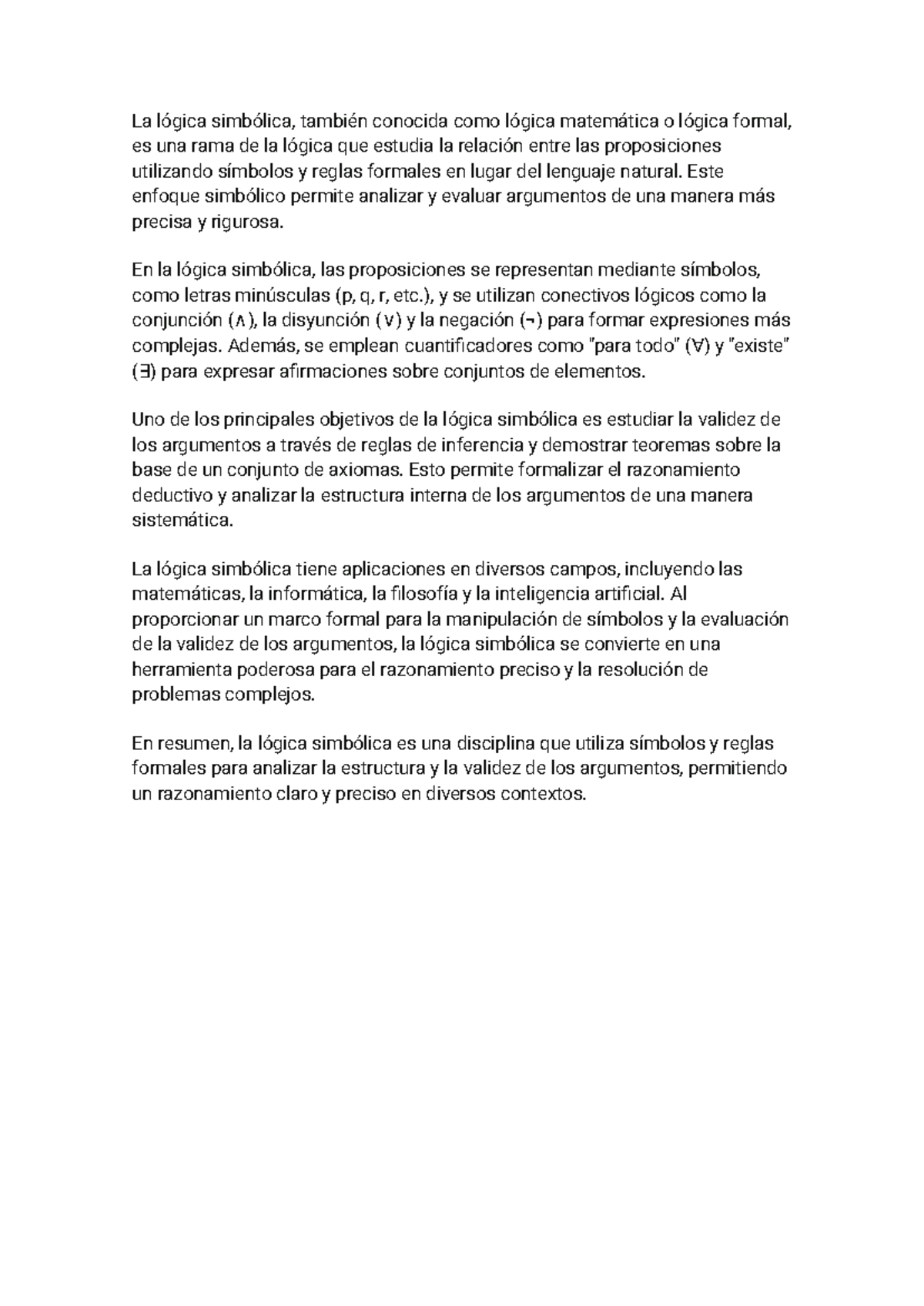 explicación de que es la lógica - La lógica simbólica, también conocida ...