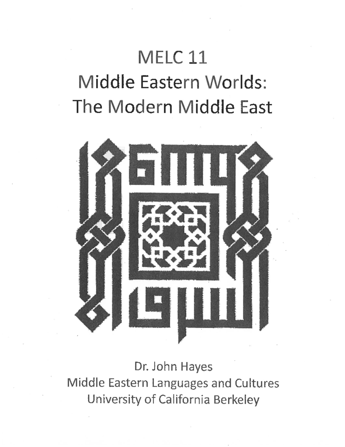 MELC11Syllabus - MELC 11 - NEHC 20503 - Studocu