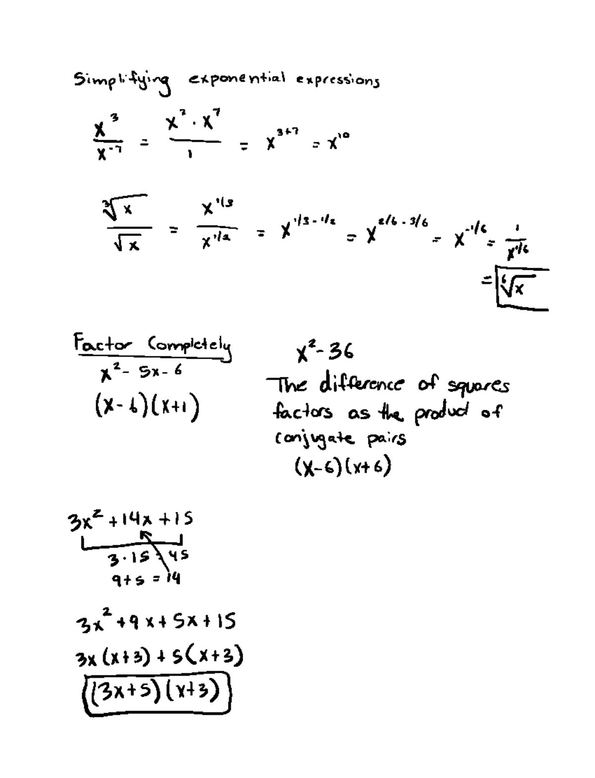 Jan 11 Math Recitation - Simplifying exponential expressions II N y't s ...