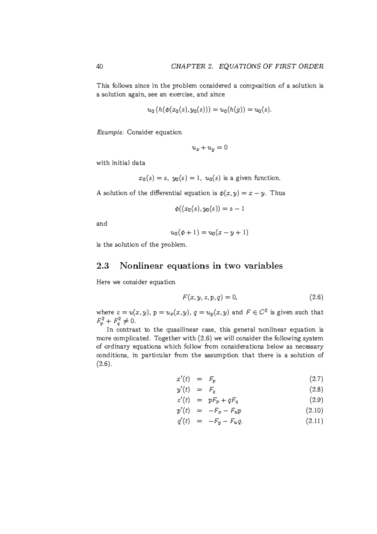 Fisika matematika-14 - Equations from variational problems - 40 CHAPTER 2. EQUATIONS OF FIRST ...