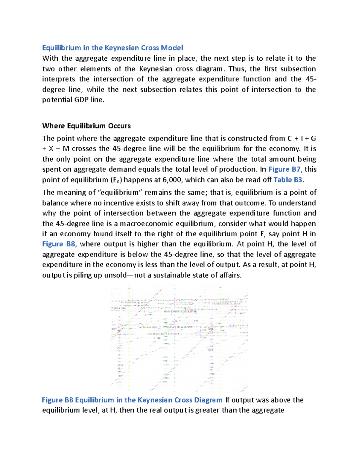 Equilibrium in the Keynesian Cross Model - Thus, the first subsection ...