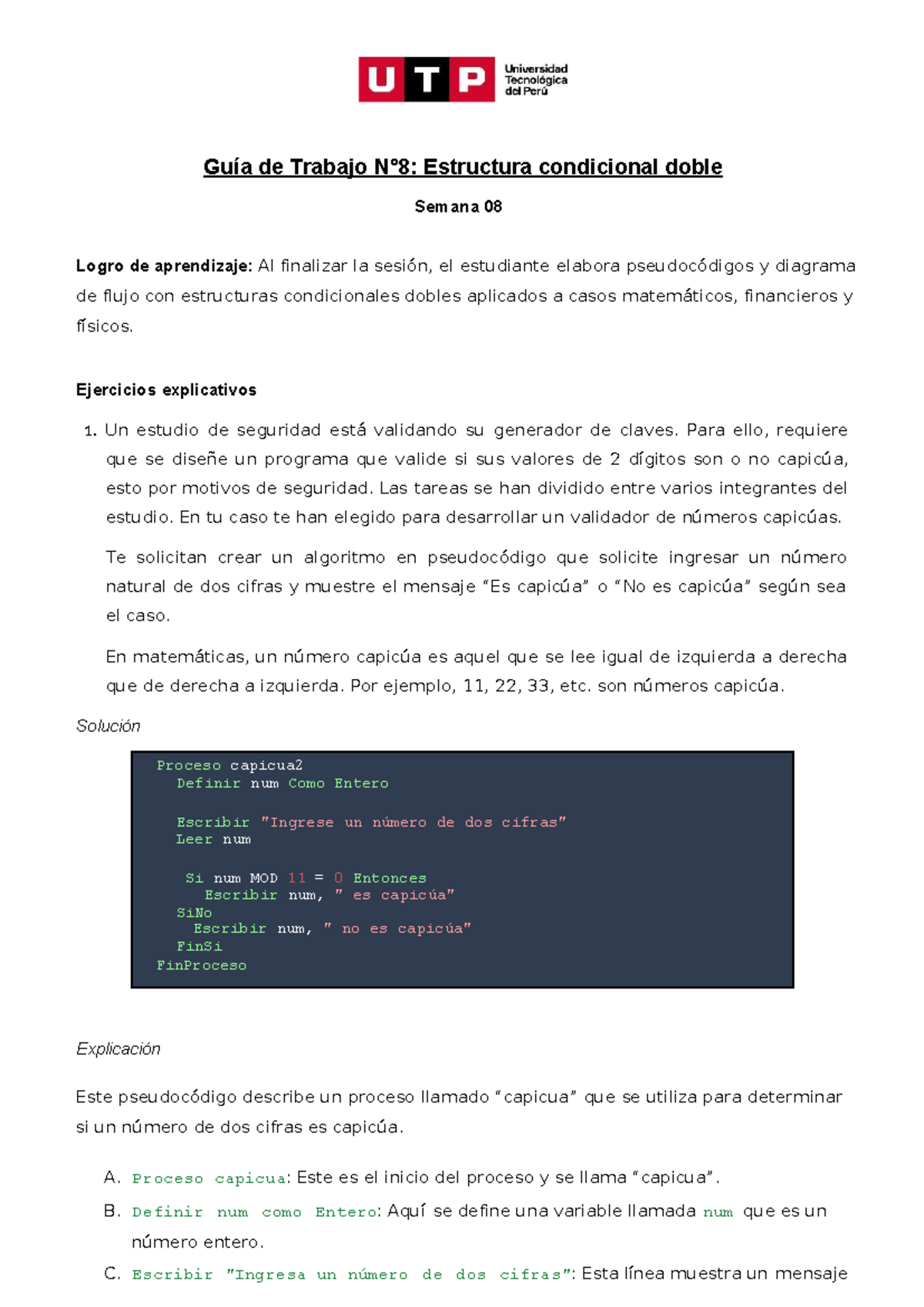 Guu C3u ADa+de+Tr - Proceso capicua Definir num Como Entero Escribir ...