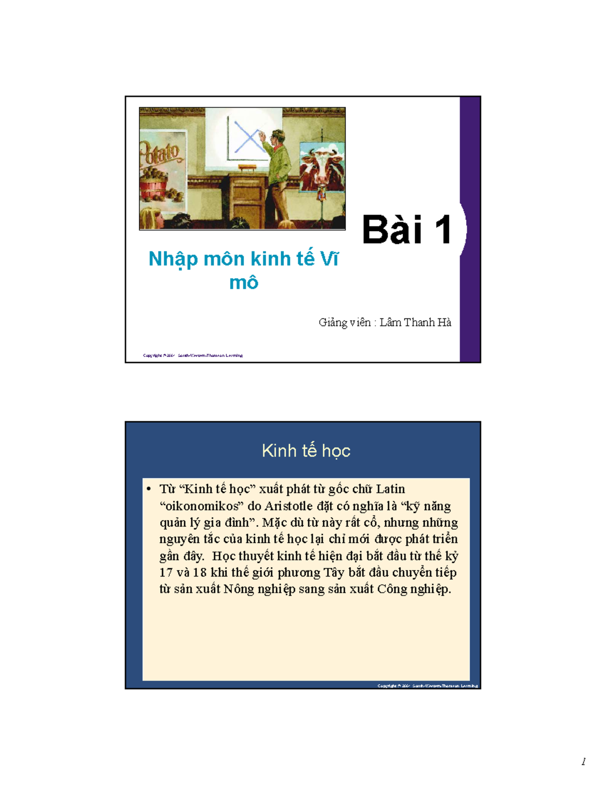 Bài-1 - Ppt tổng quan kinh tế vĩ mô - Copyright © 2004 South-Western ...