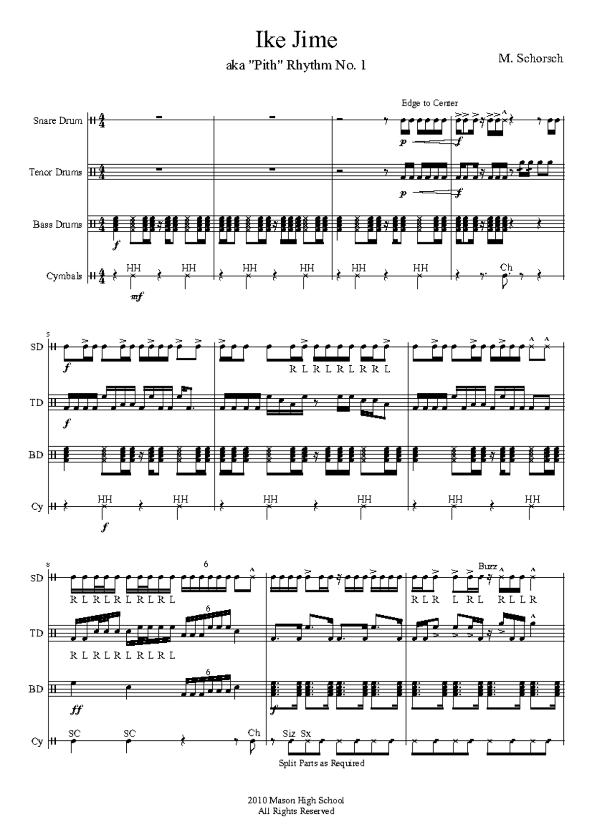 Ike Jime - Ike Jime Percussion Ensemble - HH L - Studocu