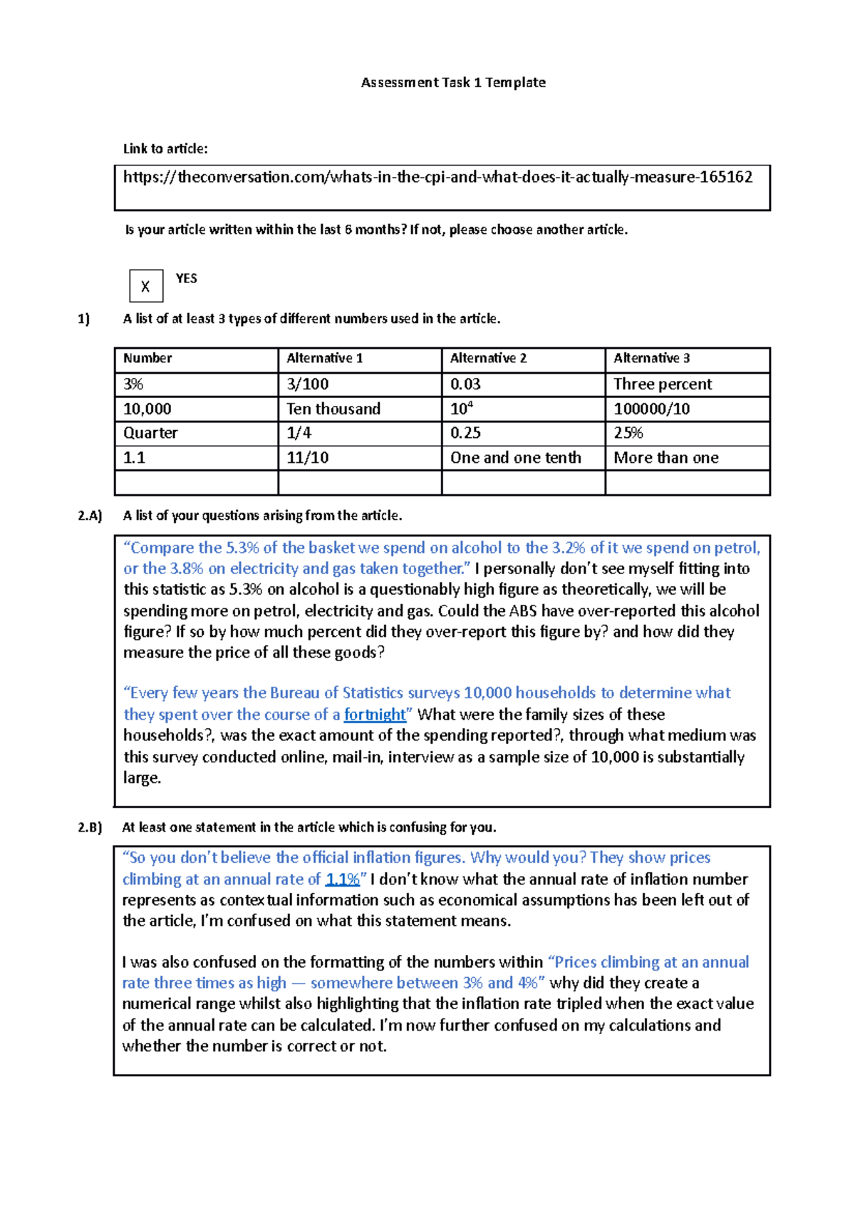 AT1 table template-1 Draft - final - Assessment Task 1 Template Link to ...