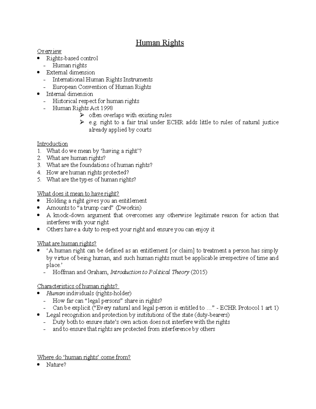 Human Rights and public law - Human Rights Overview Rights-based ...