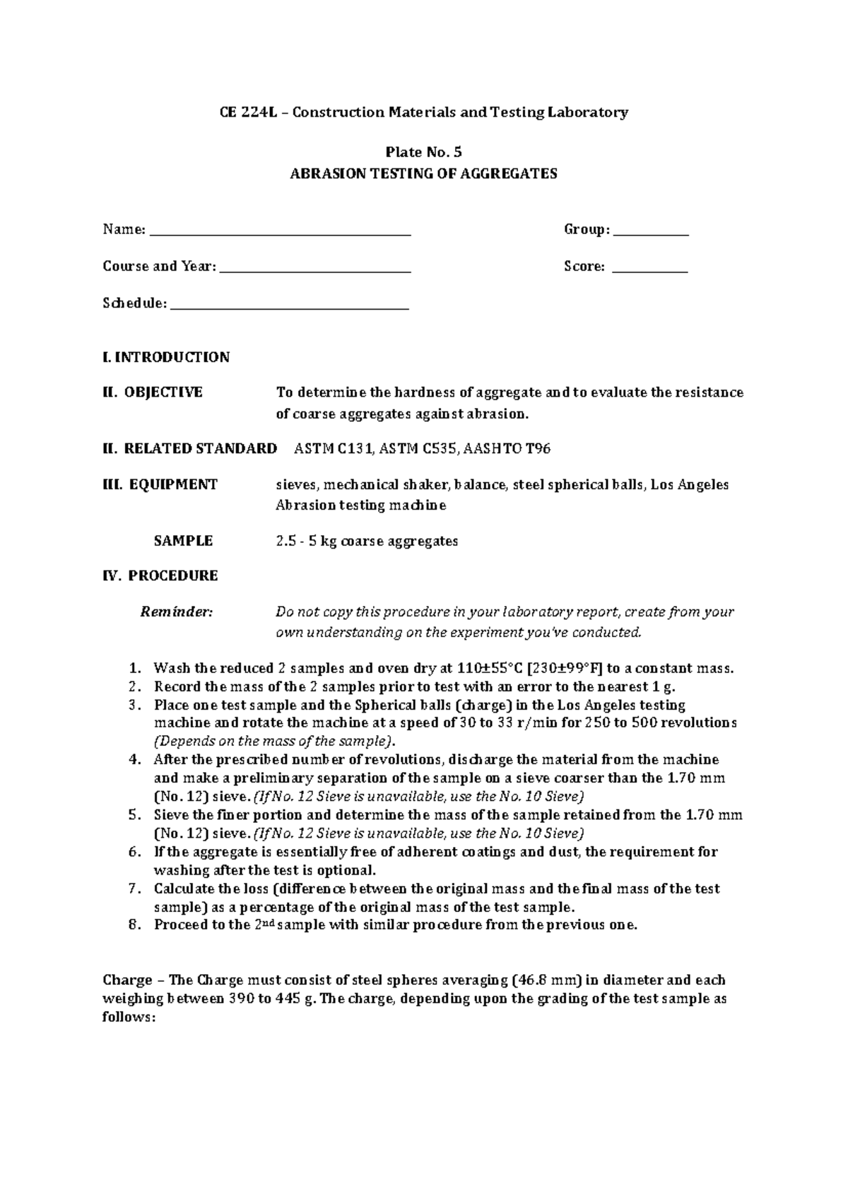 CE224L CMT Lab 5 - CE 224L – Construction Materials and Testing ...