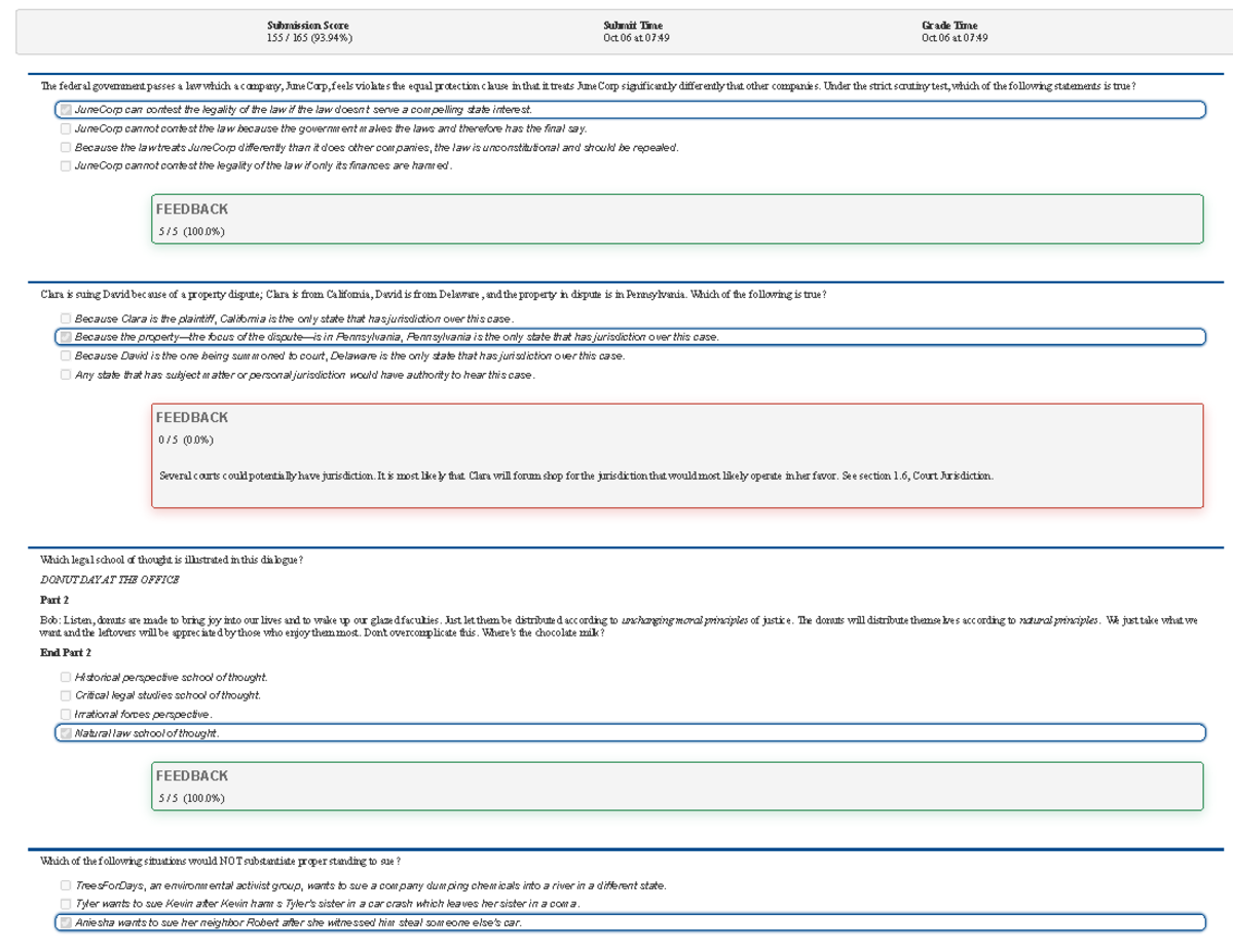Wk 1 - Apply Summative Assessment Foundations of Law and Ethics Test ...