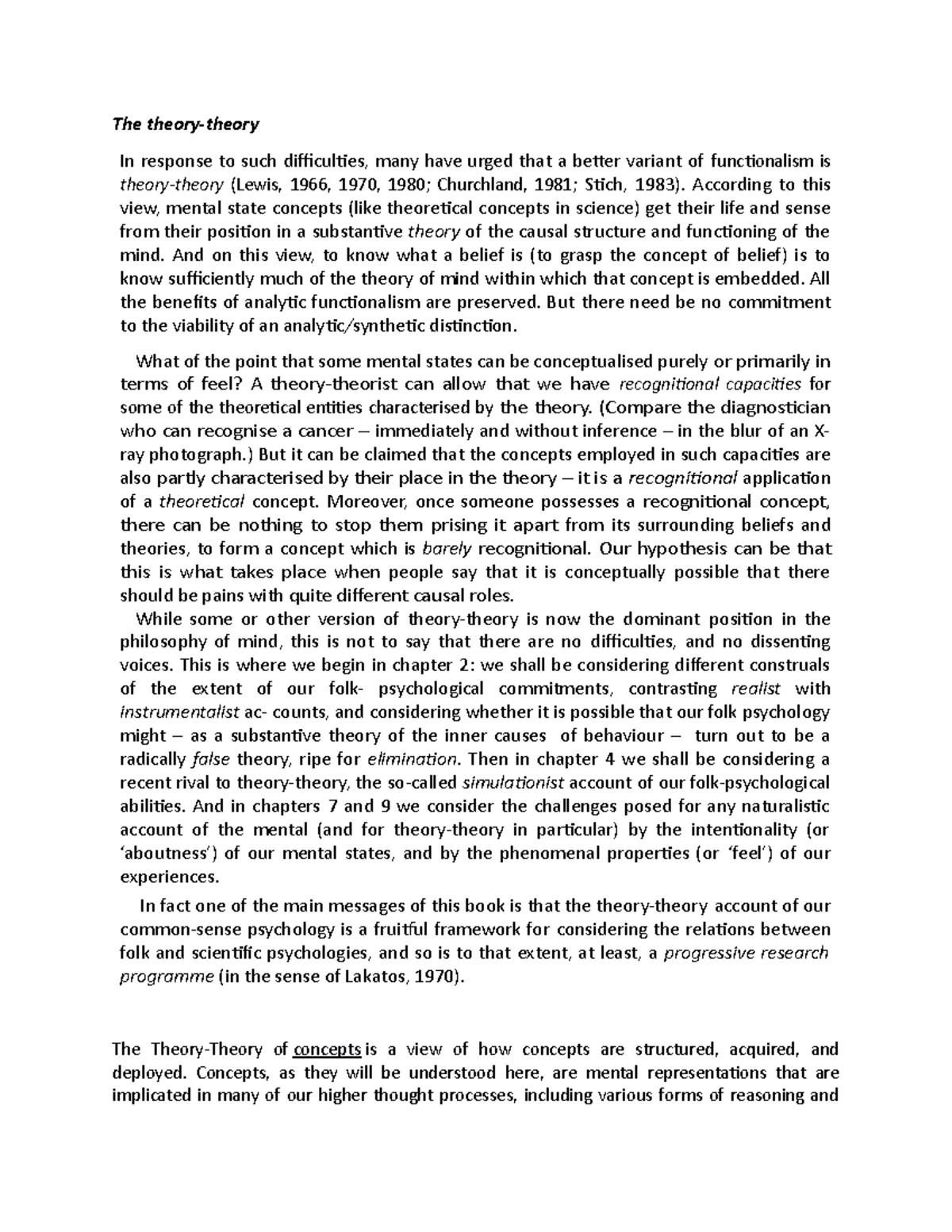 The theory - philosophy of mind, this is not to say that there are no ...