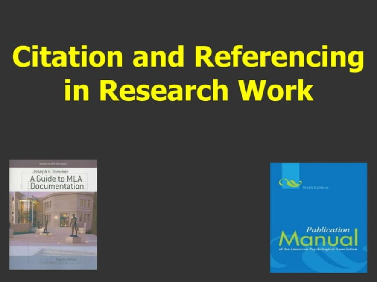 Citation and referencing in research work - 20240423 124949 - Earth and ...