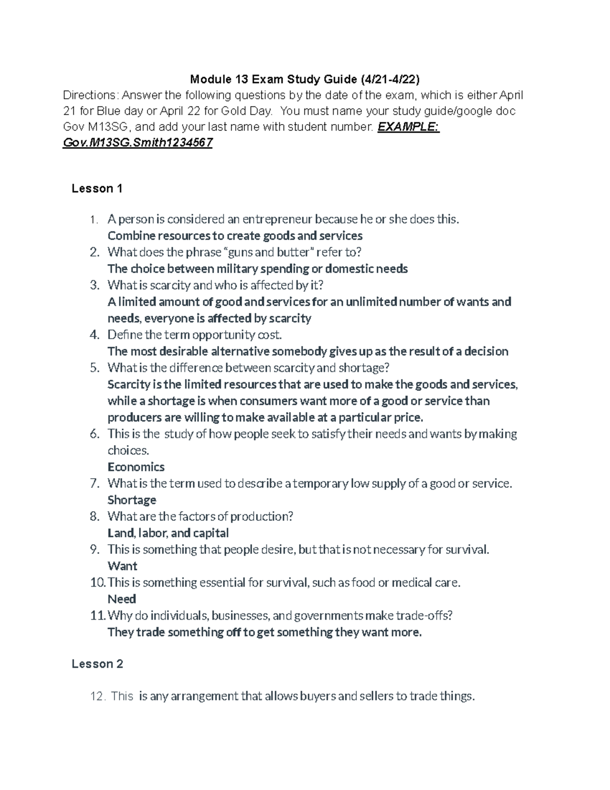 Government Module 13 Exam Study Guide - Module 13 Exam Study Guide (4/ ...