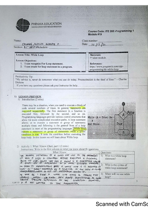 Calimag Module 18 - Control Structures in C++: This file explains the different control ...