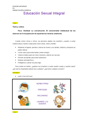 ESI 2DO Grado - PROYECTO ESI - EPP N° 70 “DR. JULIO LADVOCAT” Educación Sexual Integral Escuela ...