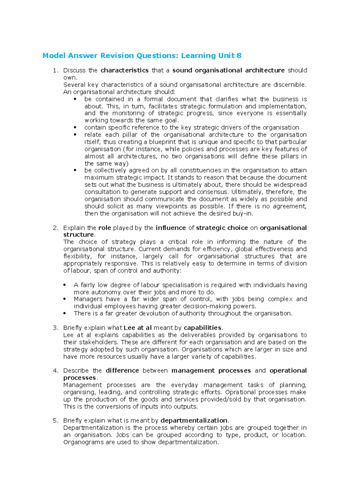 STMA7311 SB8 Proposed solutions HOP Approved Final - Model Answer ...