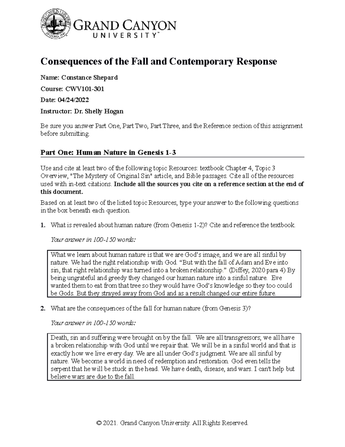 CWV-101-301-RS-T3Conseq Of The Fall Contemporary Response-Onlinenew ...