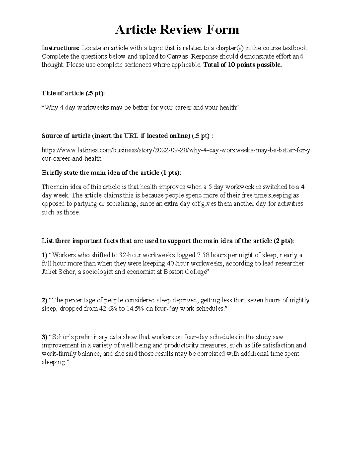 Psychology 3354 - Article Review Form -1 - Article Review Form ...