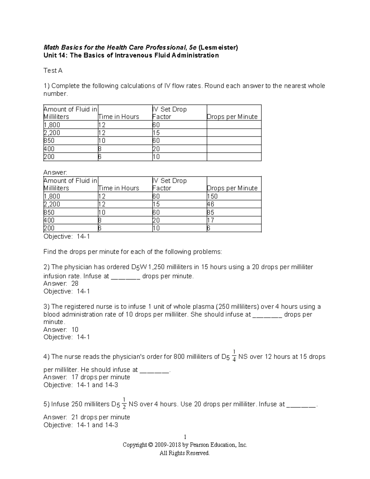 5 Math Homework IV Fluids(1)(2) - Math Basics for the Health Care ...