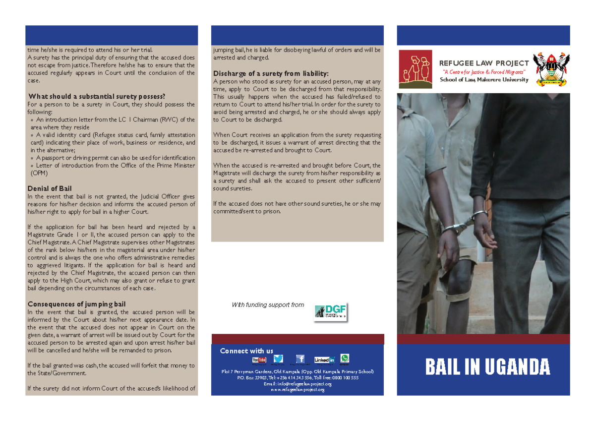Bail flyer - REFUGEE LAW PROJECT “A Centre for Justice & Forced ...