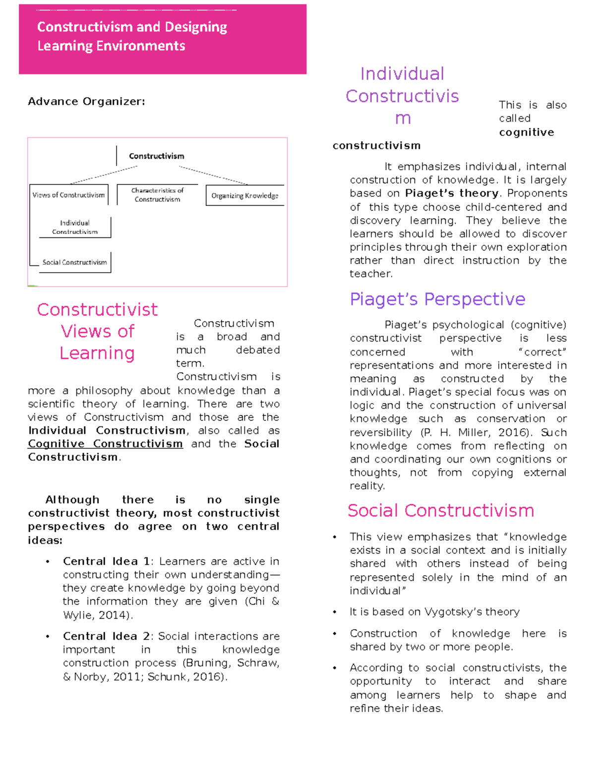 Constructivism and Designing Learning Environments - Advance Organizer ...